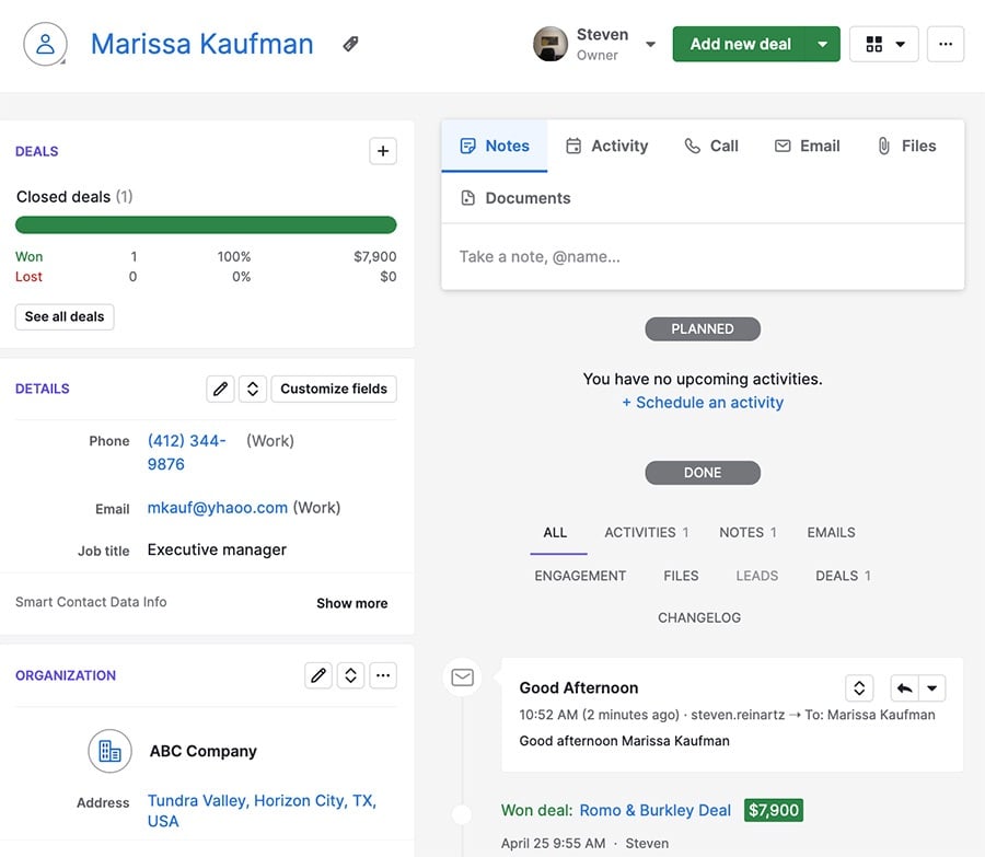Contacts: people and organizations - Knowledge Base | Pipedrive